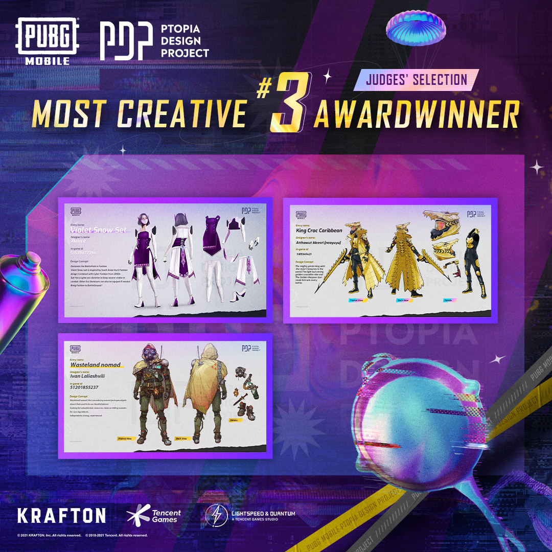 The winners of the PUBG Mobile Global Design Contest 2021