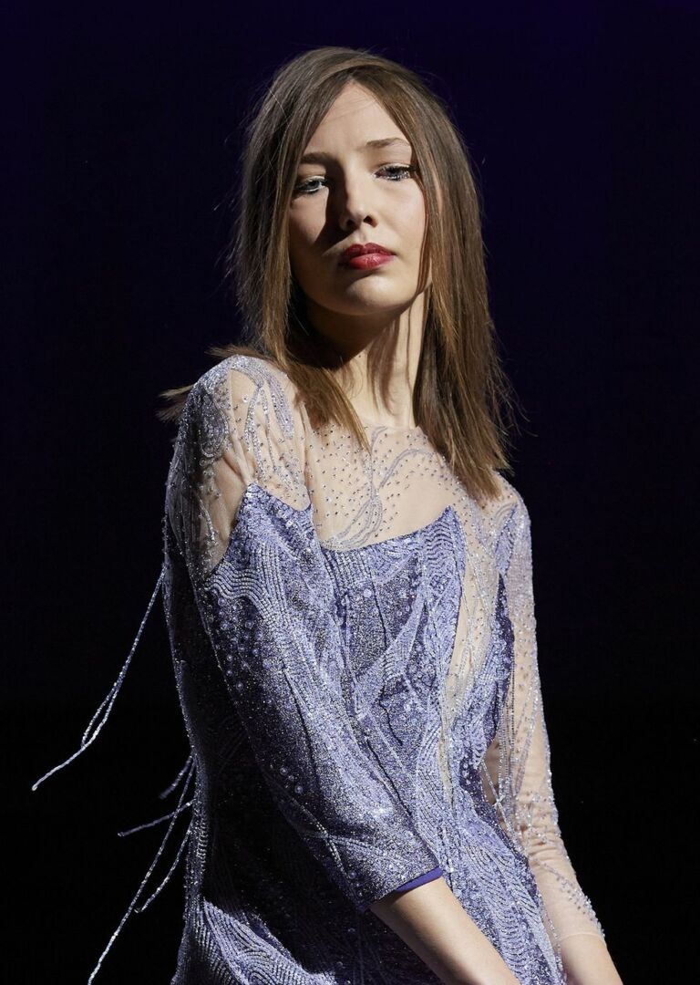 Jane Zhang magnificent in Julien Fournié Haute Couture dress